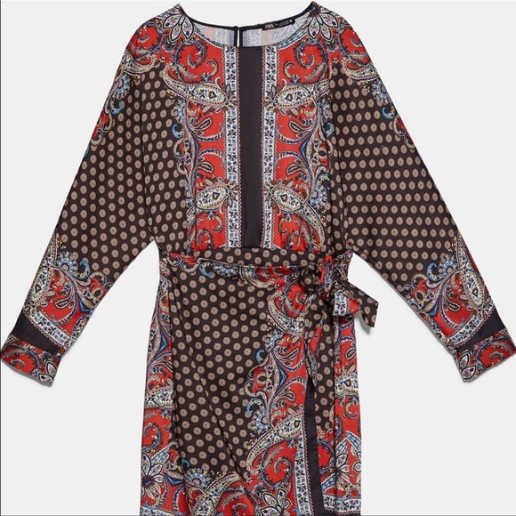 Zara | Dresses | Zara Paisley Print Wrap Dress | Poshmark
